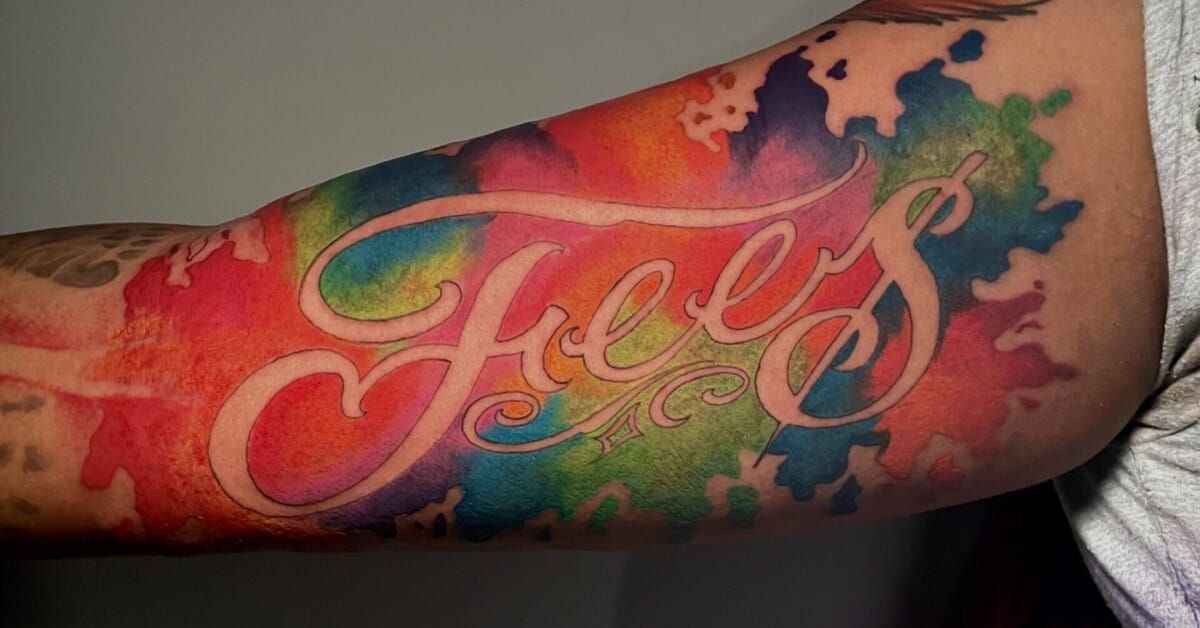 script lettering tattoo design