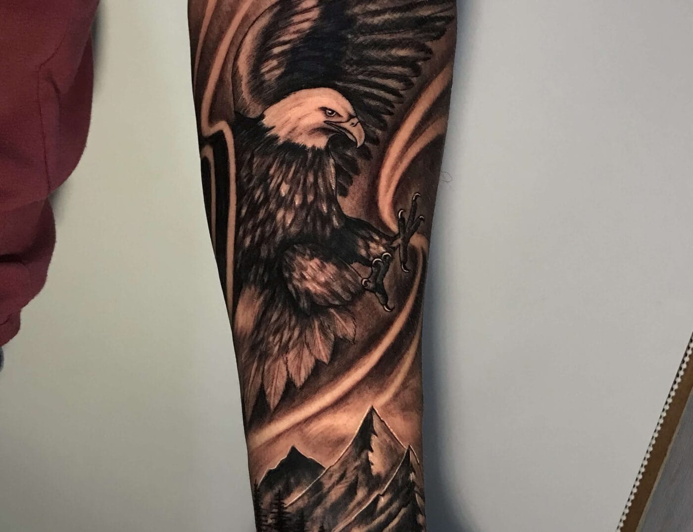 Soaring Eagle Arm Tattoo Golden Eagle Done By Xavier At Xclusive Ink