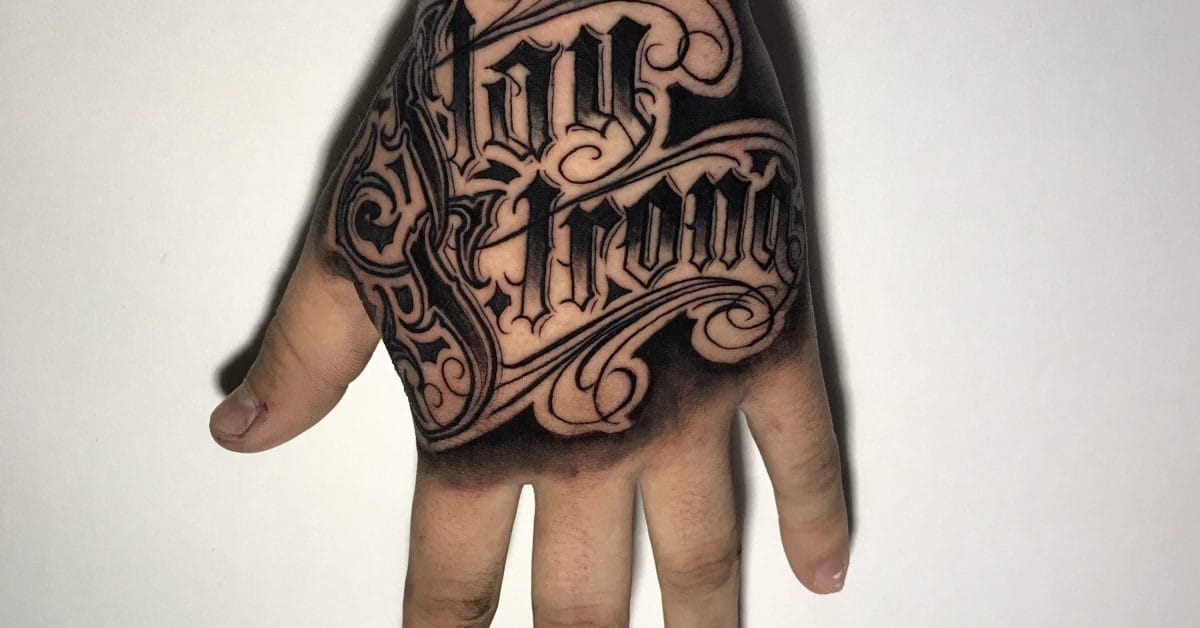 "Stay Strong" Blackwork Lettering Script Tattoo By Rene Cristobal ...