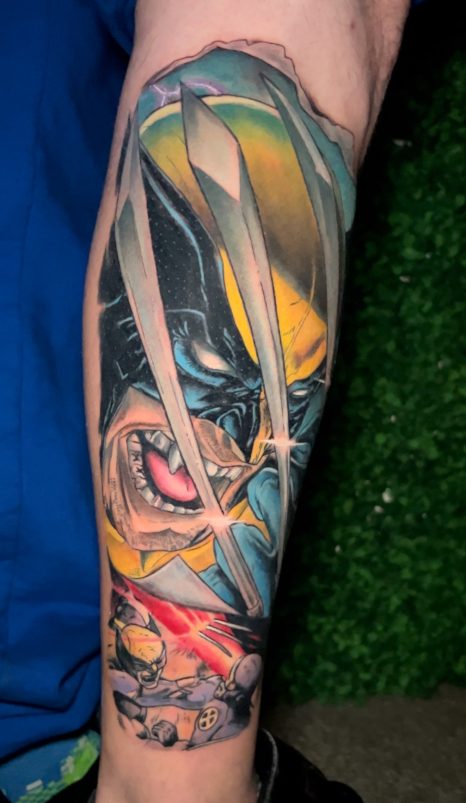 Wolverine X-MEN Anime Style Comic Book Tattoo By DB Wyte - Iron Palm ...